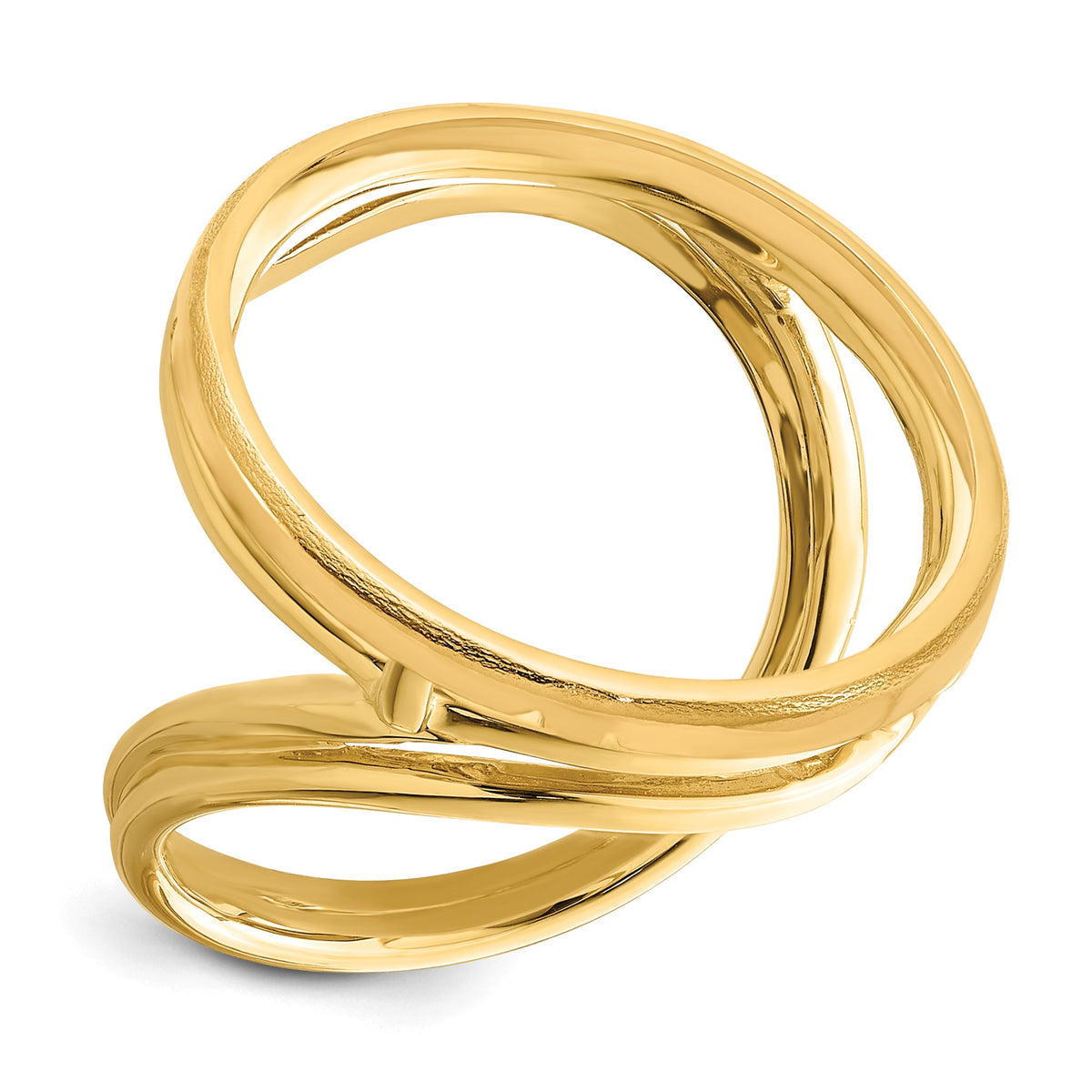 22 mm Coin Bezel Ring Prong Set Double Twist in 14k Yellow Gold – Gold ...