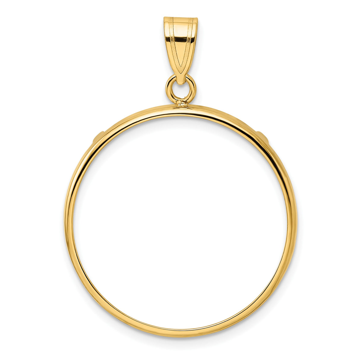 25 mm Coin Bezel Pendant Prong Set Polished in 14k Yellow Gold – Gold ...