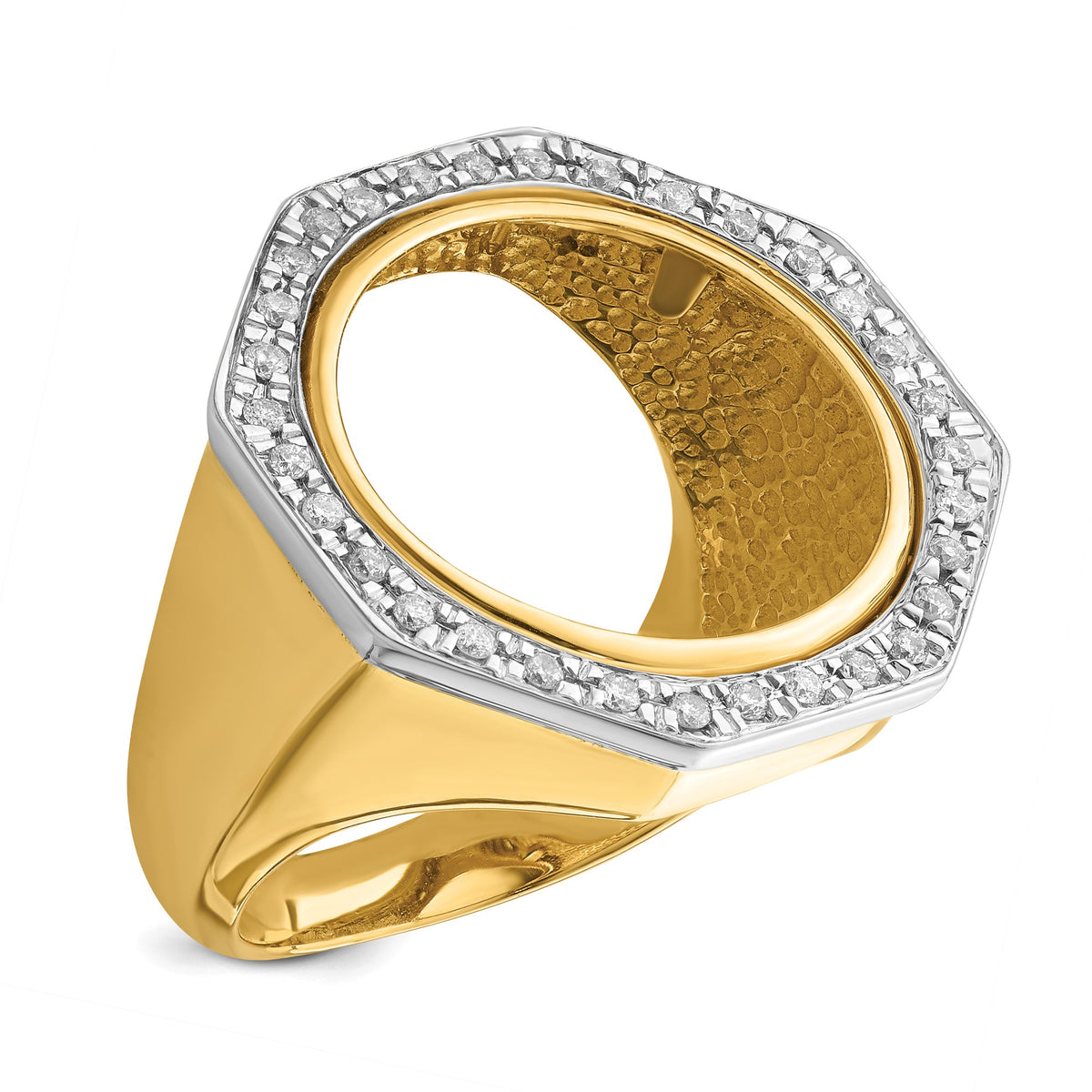 Barbados 10 Cents Dolphin Coin Bezel Ring Prong Set Mens – Gold Coin Bezels