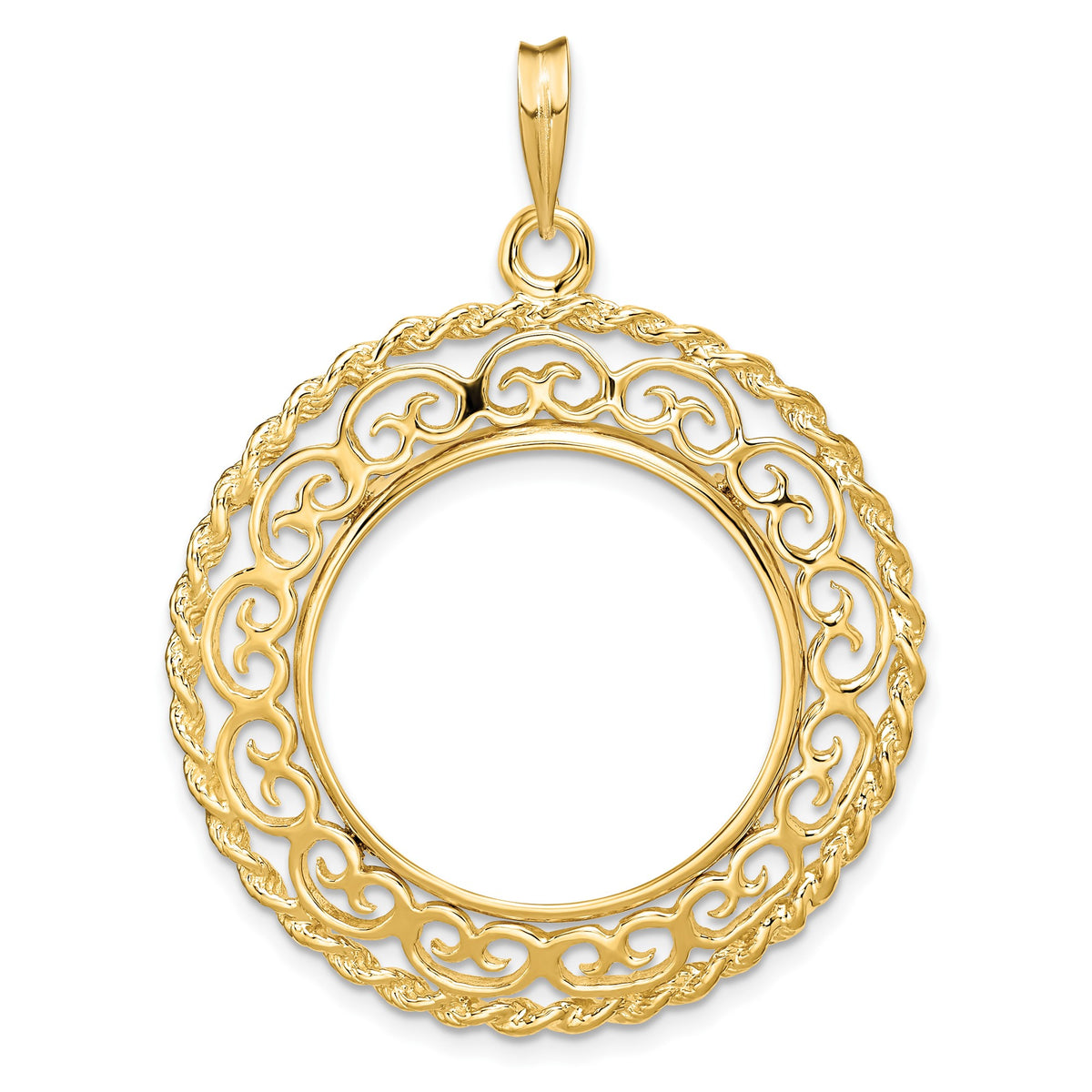 Chinese 8 gr Gold Panda ¥100 Coin Bezel Pendant Prong Set Rope – Gold ...