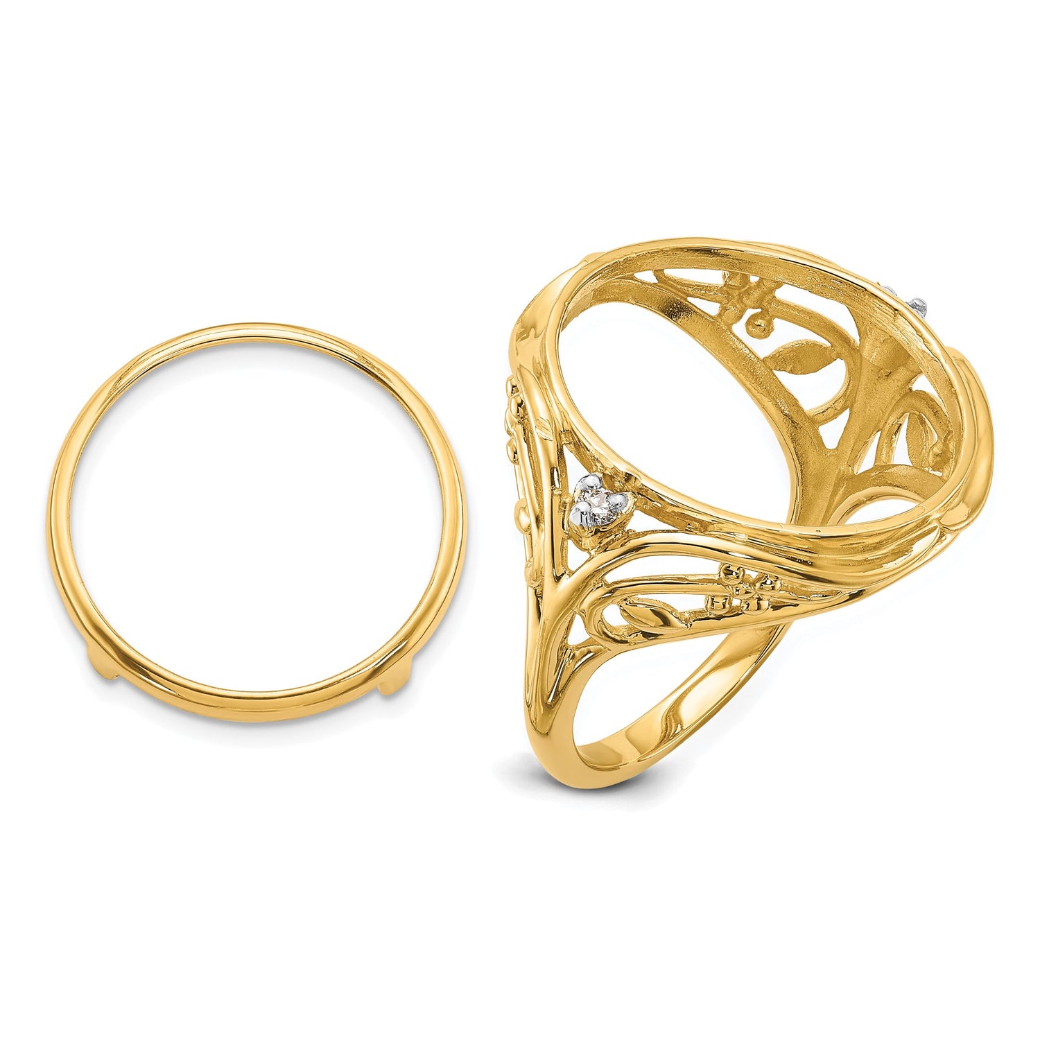 Isle of Man 1/10 oz Gold Nobel £0.5 Coin Bezel ring Prong Set – Gold ...