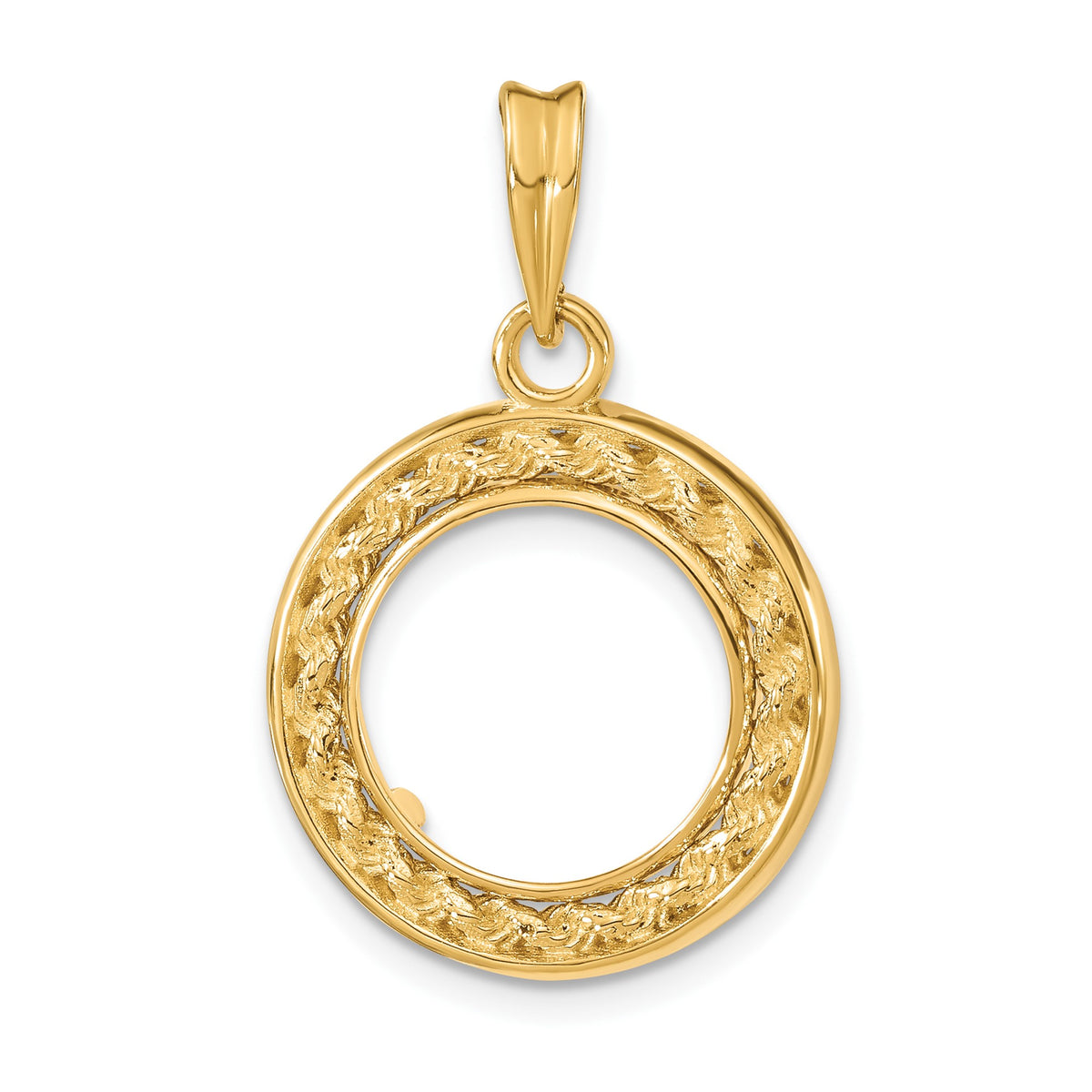 Mexican 2 Pesos Gold Coin Bezel pendant Prong Set Rope Frame – Gold ...