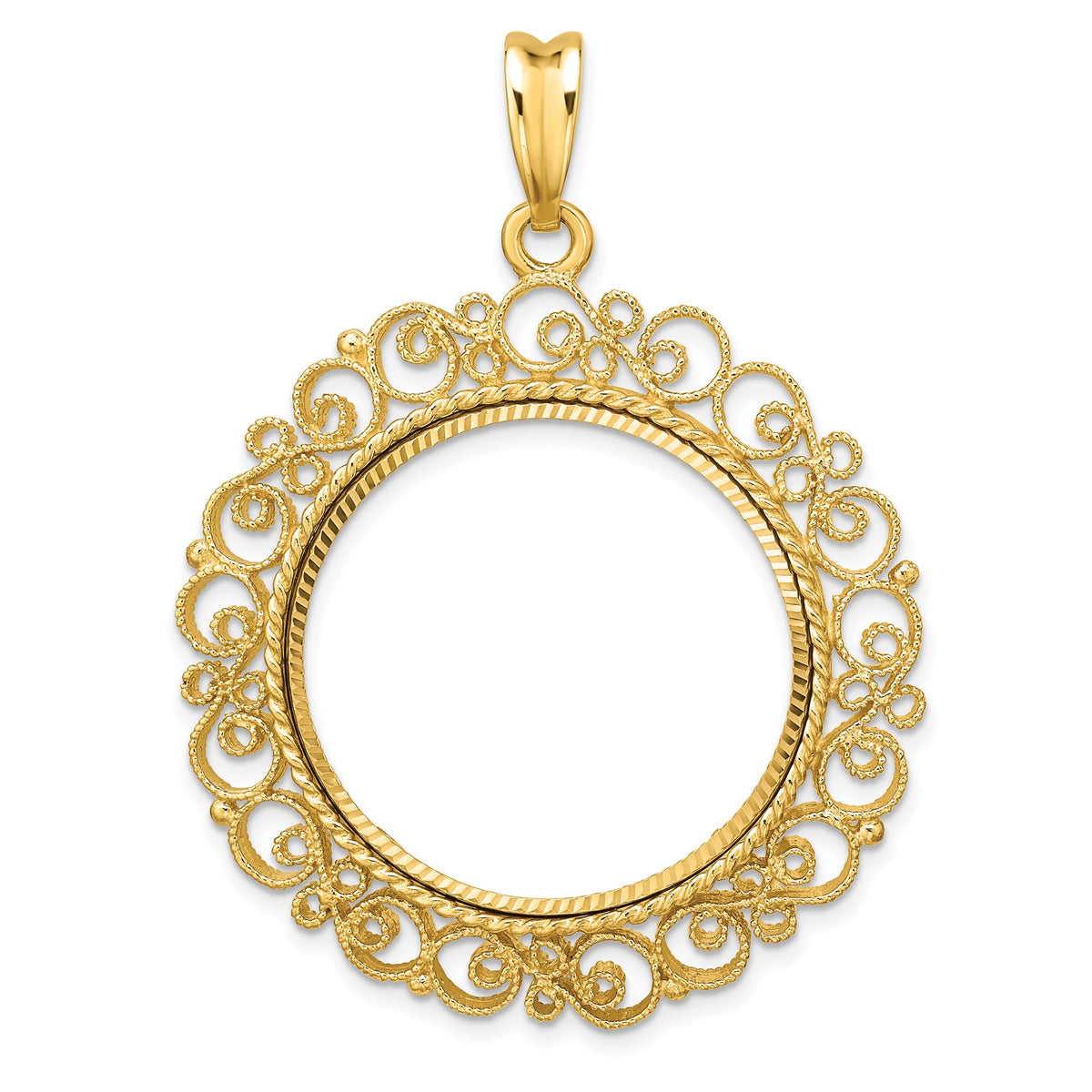 South African 1/2 oz Gold Krugerrand Coin Bezel Pendant Prong – Gold ...
