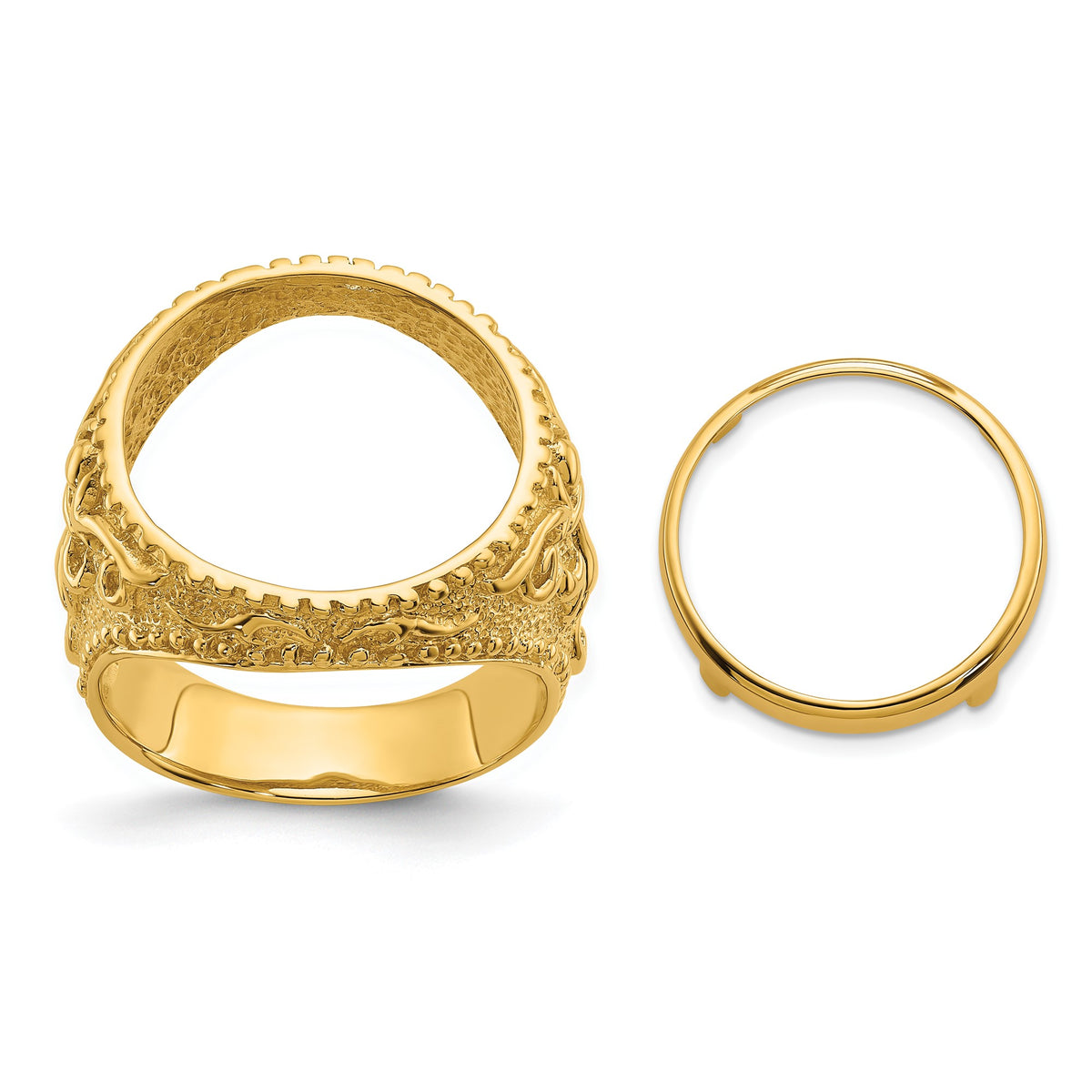 UK 1/10 oz Platinum Britannia £10 Coin Bezel ring Prong Set – Gold Coin ...