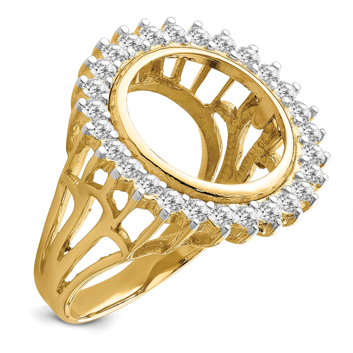 US Silver Trime Star Shield Roman III 3¢ Coin Bezel Ring Prong – Gold ...